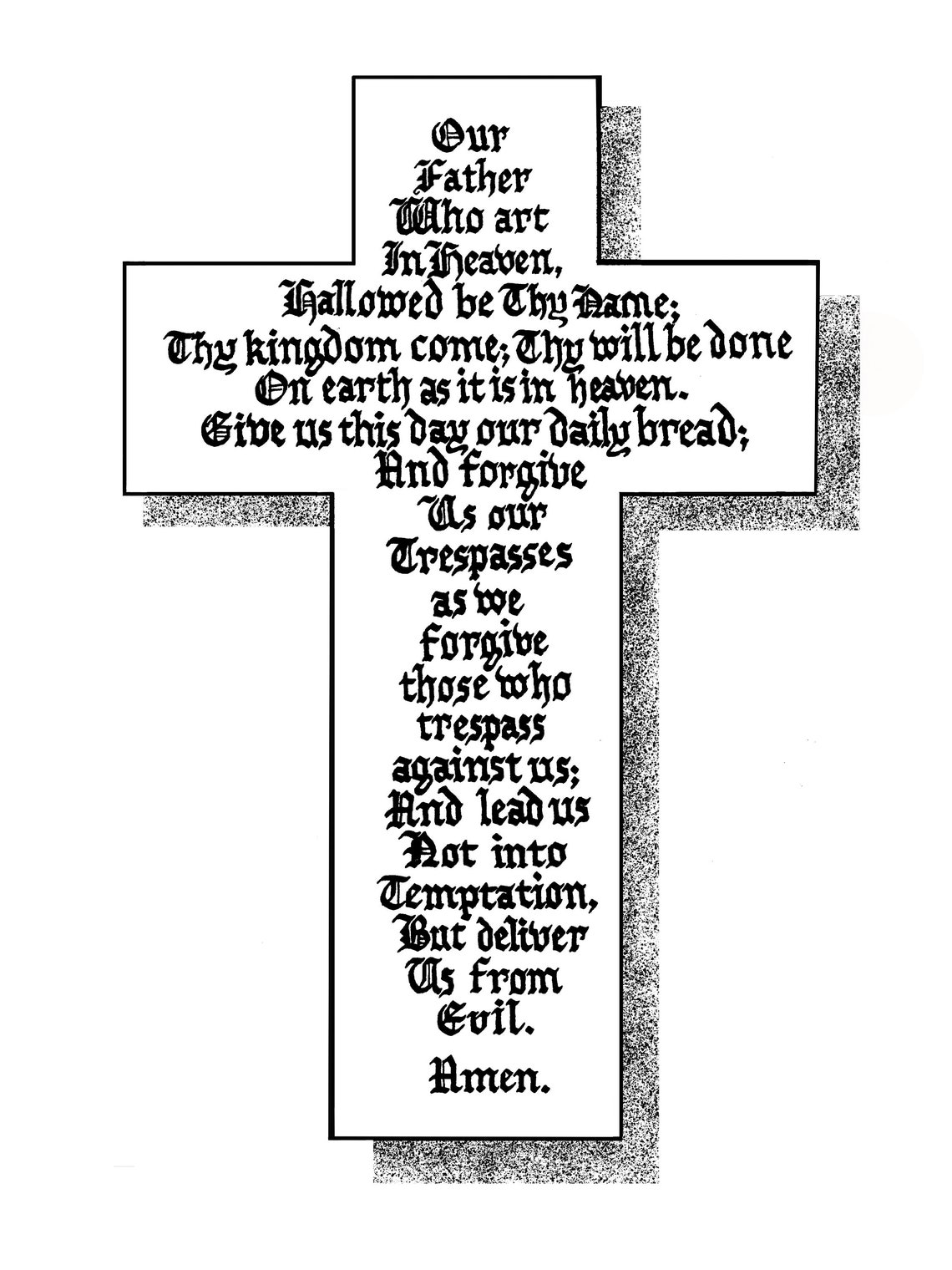 Our Father Prayer, Art Print of Hand-lettered Calligraphy for Framing ...