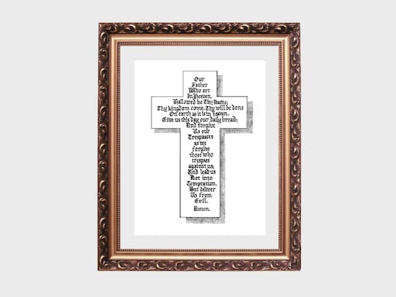 Our Father Prayer Art Print of Hand-lettered Calligraphy for | Etsy
