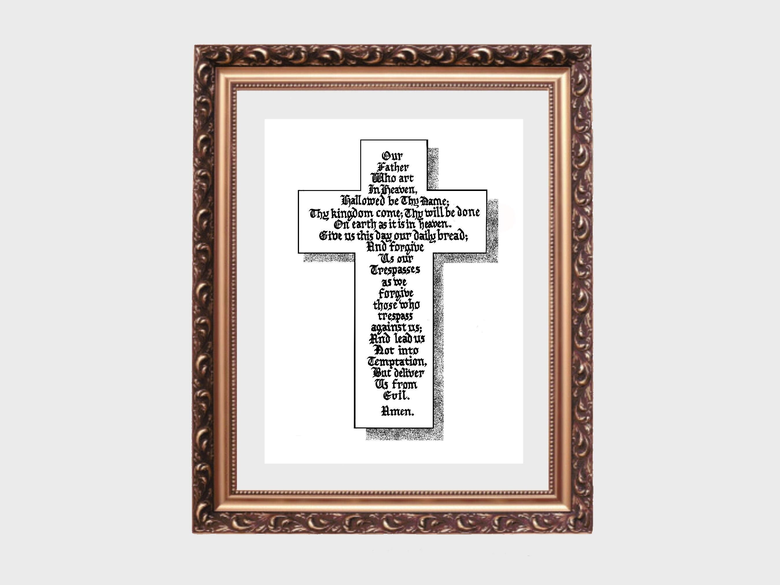 Our Father Prayer, Art Print of Hand-lettered Calligraphy for Framing ...