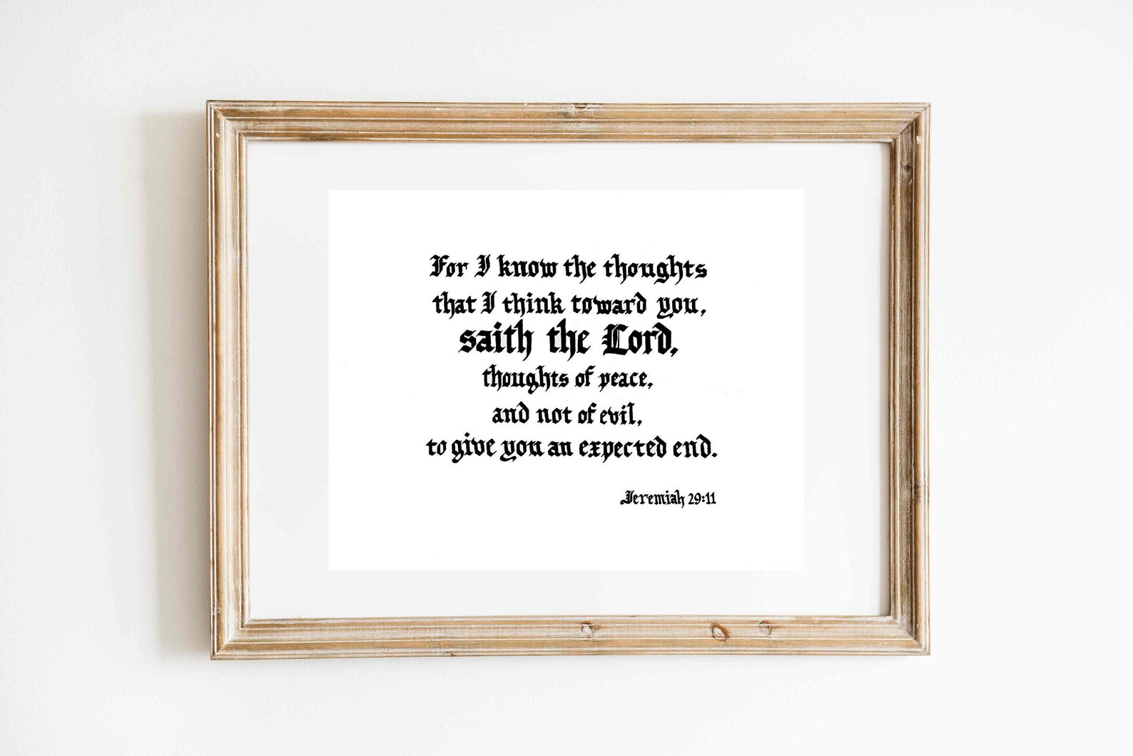 Jeremiah 29:11 of the Holy Bible (king James Version/kjv), Art Print of ...