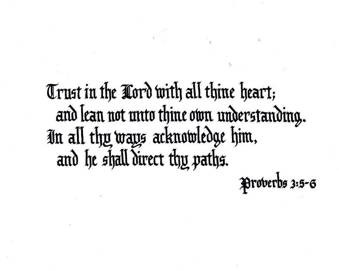 Proverbs 3:5-6 of The Holy Bible King James Version/KJV art | Etsy