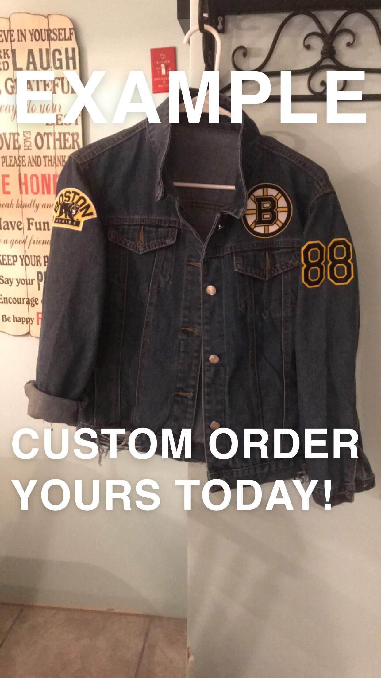 CUSTOM Sports Team Jean Jacket - Etsy