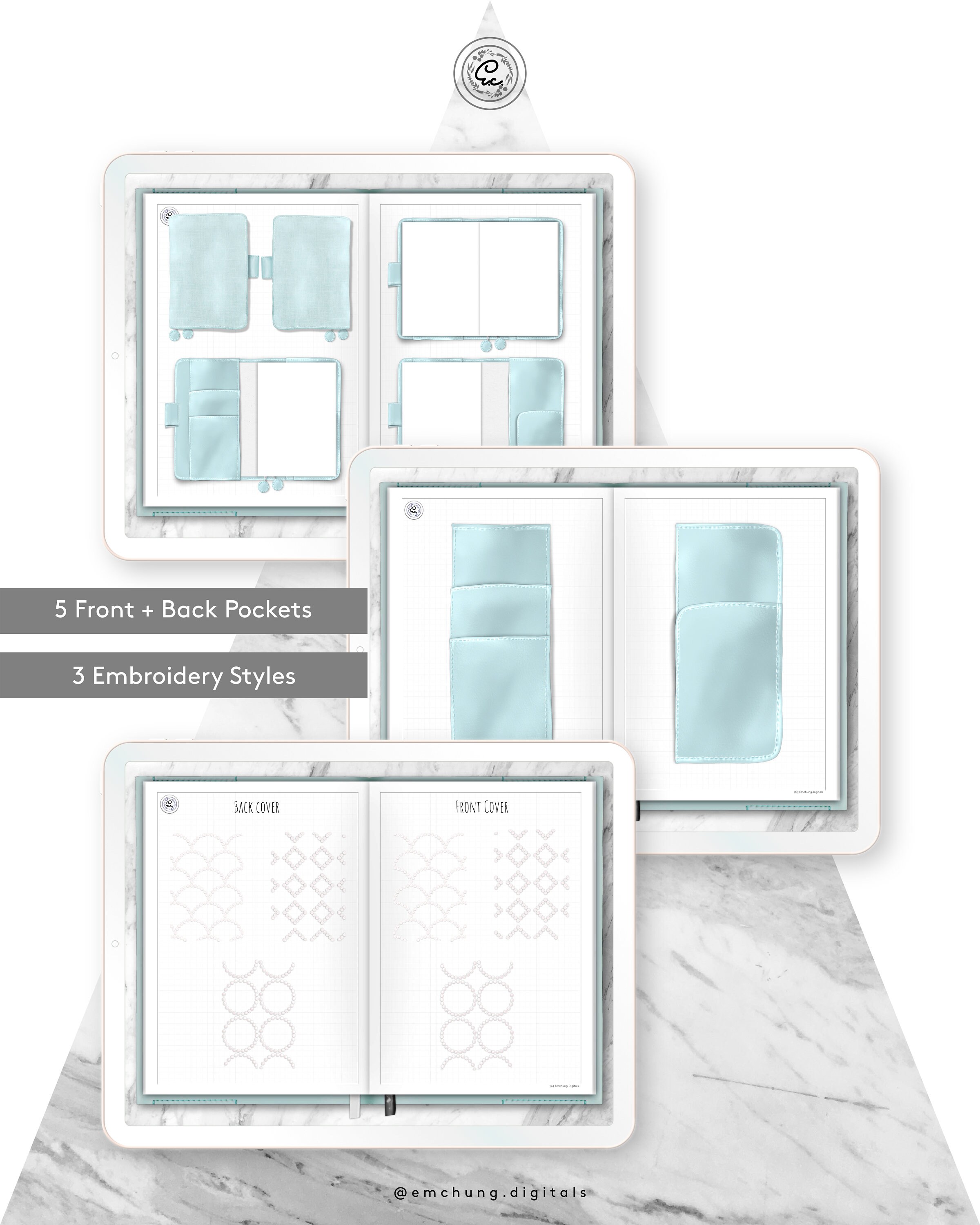 Mina Mint Green Planner Covers Matching Travelers - Etsy