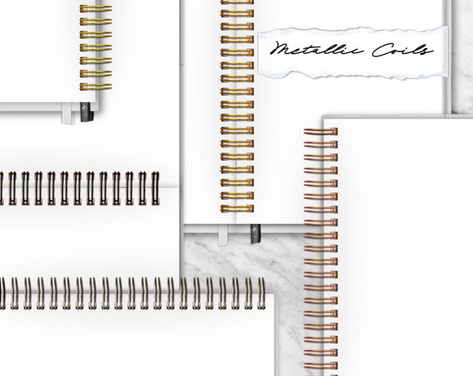 Digital Planner Binder Coils, Binder Rings, Spiral Coil, Digital ...