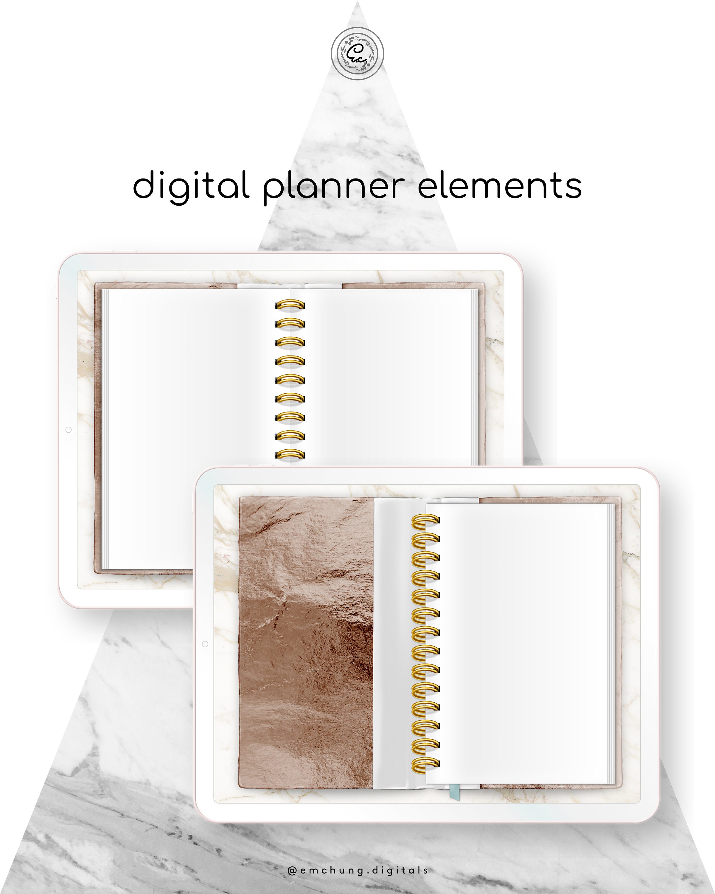 Realistic Metallic Rings Coils Digital Planner Coil Commercial - Etsy ...