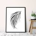 Watercolor Palm Leaf Art Print, Leaf Wall Art Printable Download, Black ...