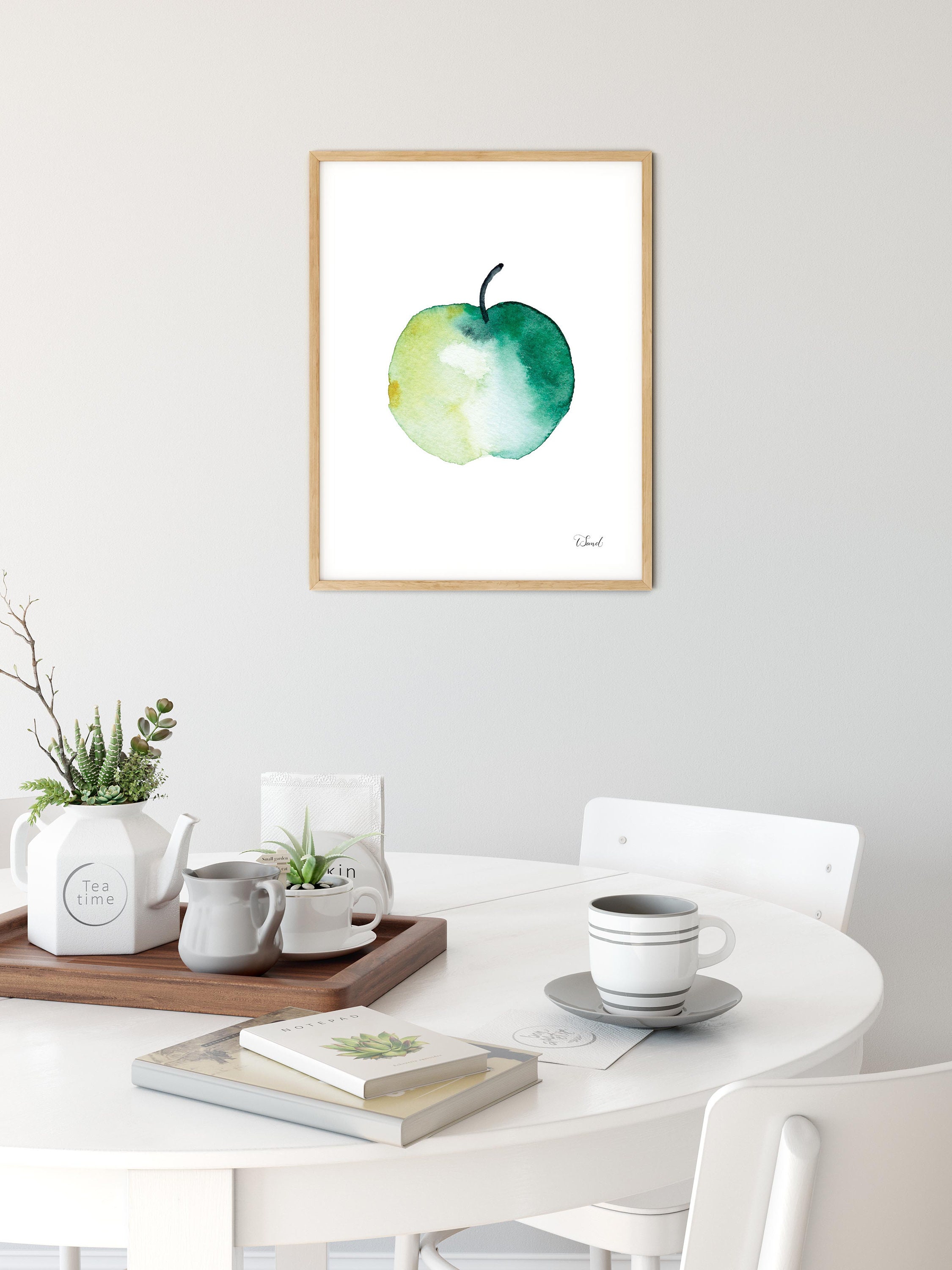Apple Wall Art Watercolor, Art Prints for Kitchen, Farmhouse Decor ...