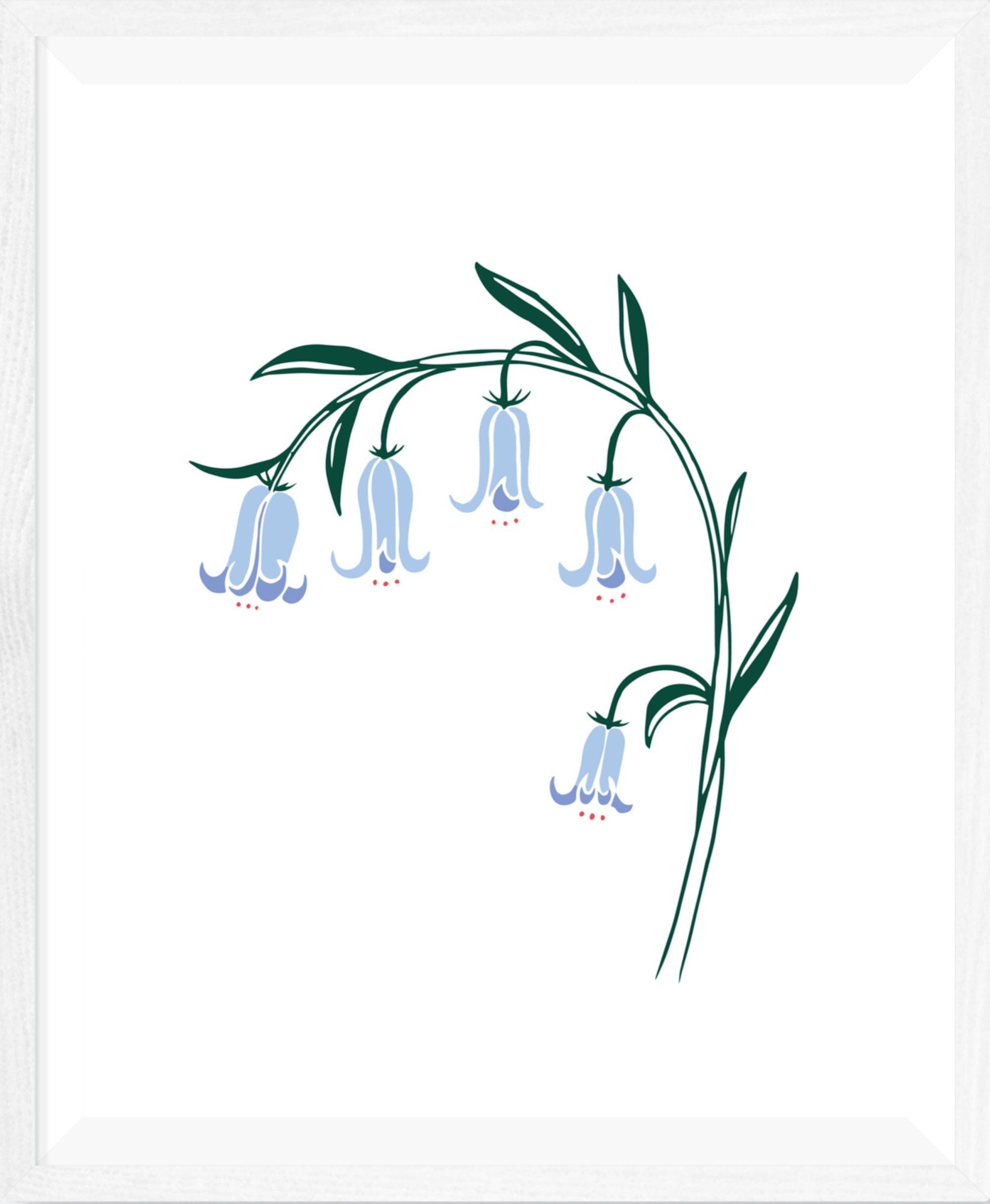 Bluebell Flower Print Floral Printable Minimalist Wall Art | Etsy