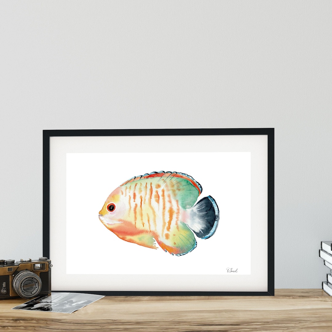 Tropical Fish Wall Art, Watercolor Painting, Colorful Fish Art Print ...