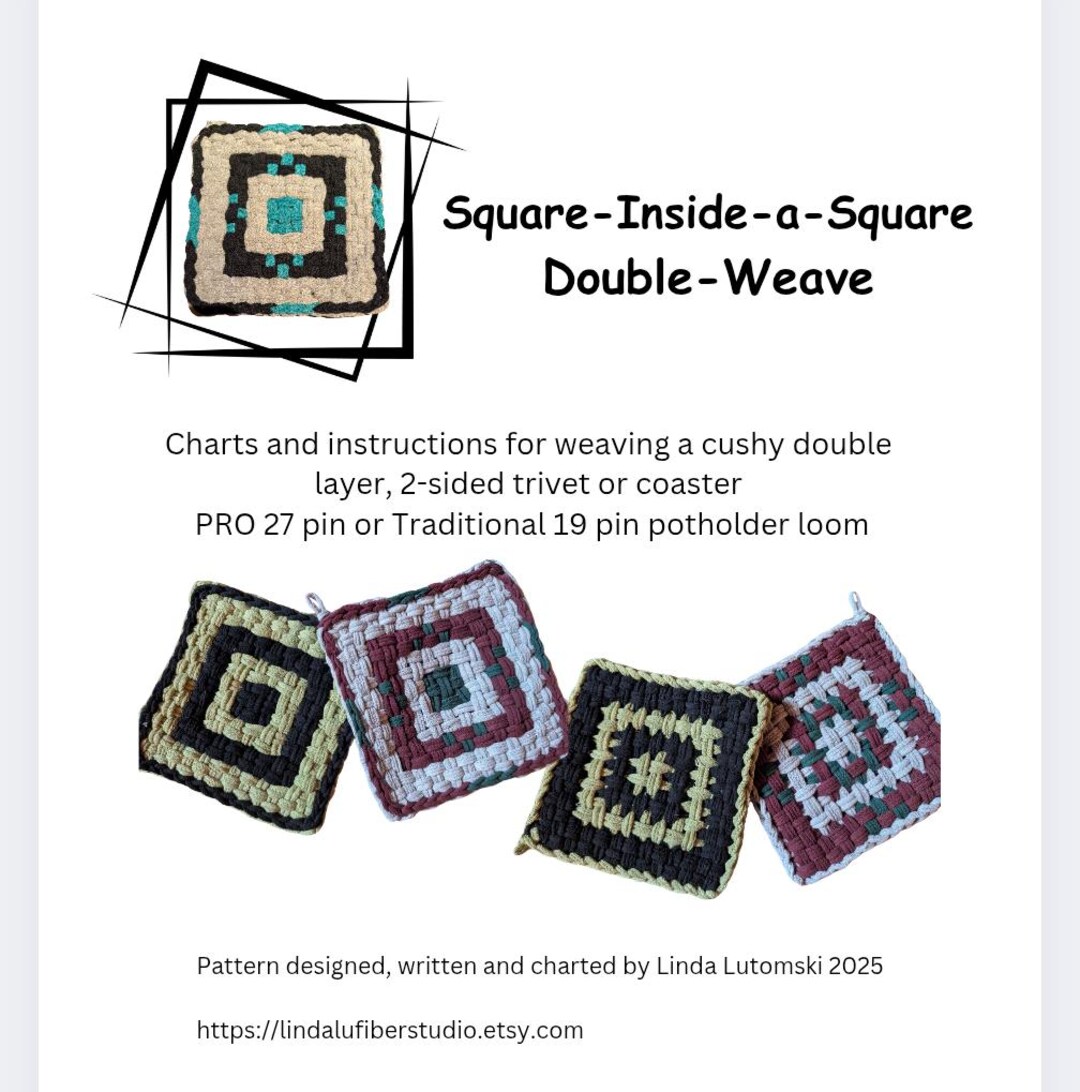 Square Inside a Square Doubleweave Instructions and Charts - Etsy