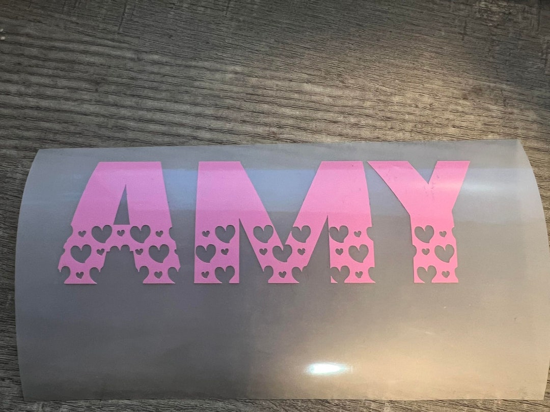 Name Decal With Hearts, Personalized Decal, Cute Heart Name Decal - Etsy