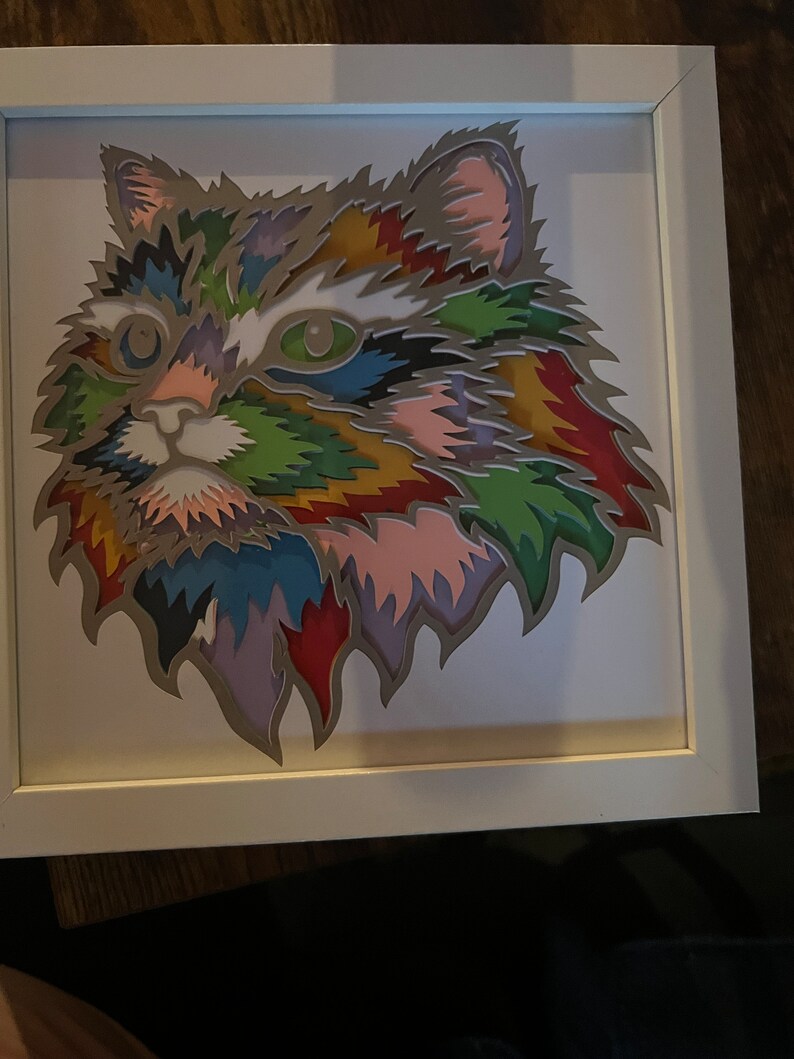 8x8 Cat Shadow Box 3D - Etsy