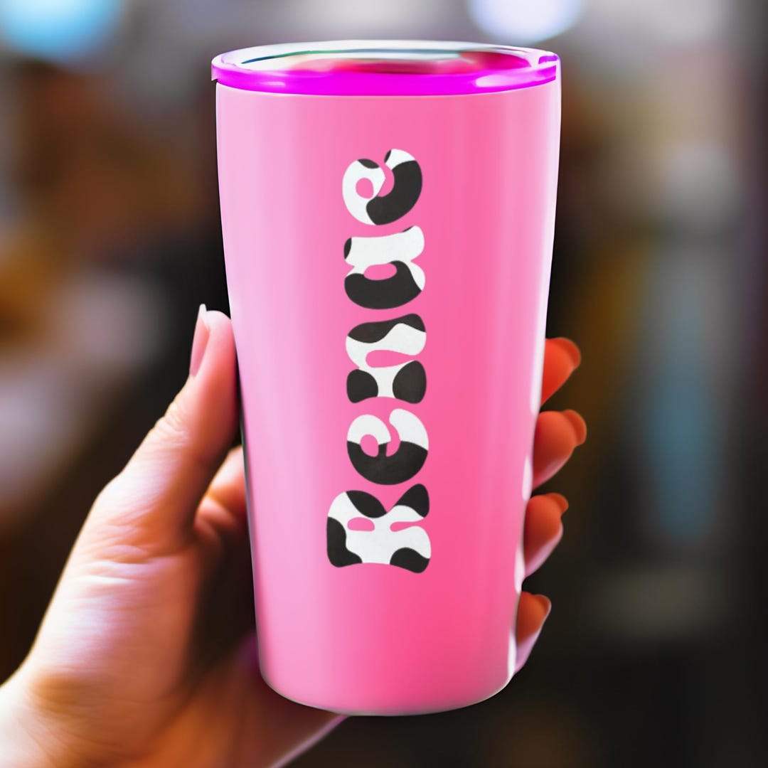 Cow Print Name Decal: Personalized Vinyl Sticker for Tumblers - Etsy