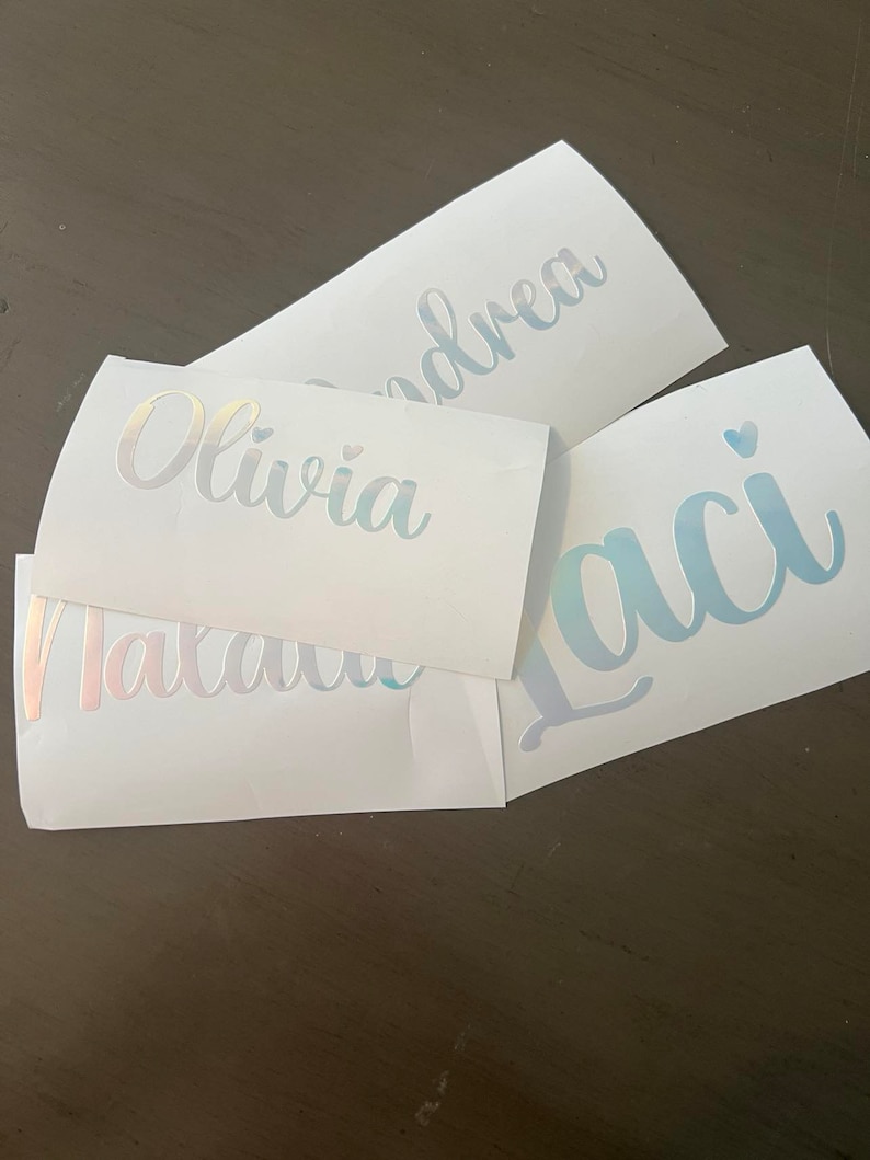 Glow in the Dark Holographic Name Decal, Cup Sticker, Laptop Sticker ...
