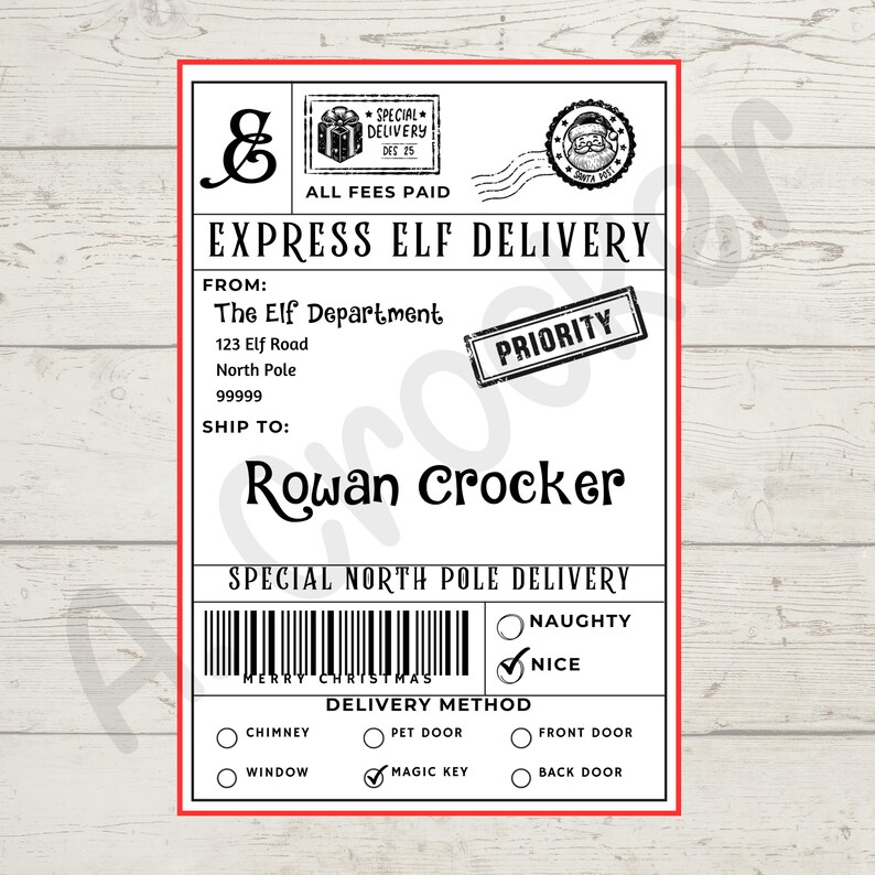 Special North Pole Delivery — Thermal-printed Shipping Label (peel ...