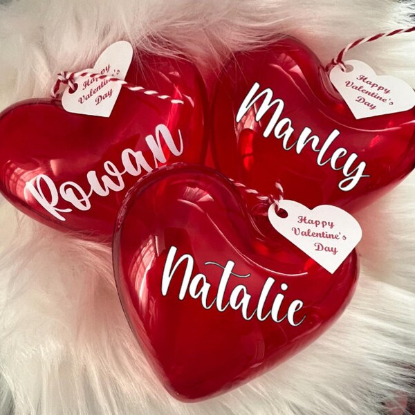 Personalized Plastic Hearts - Etsy