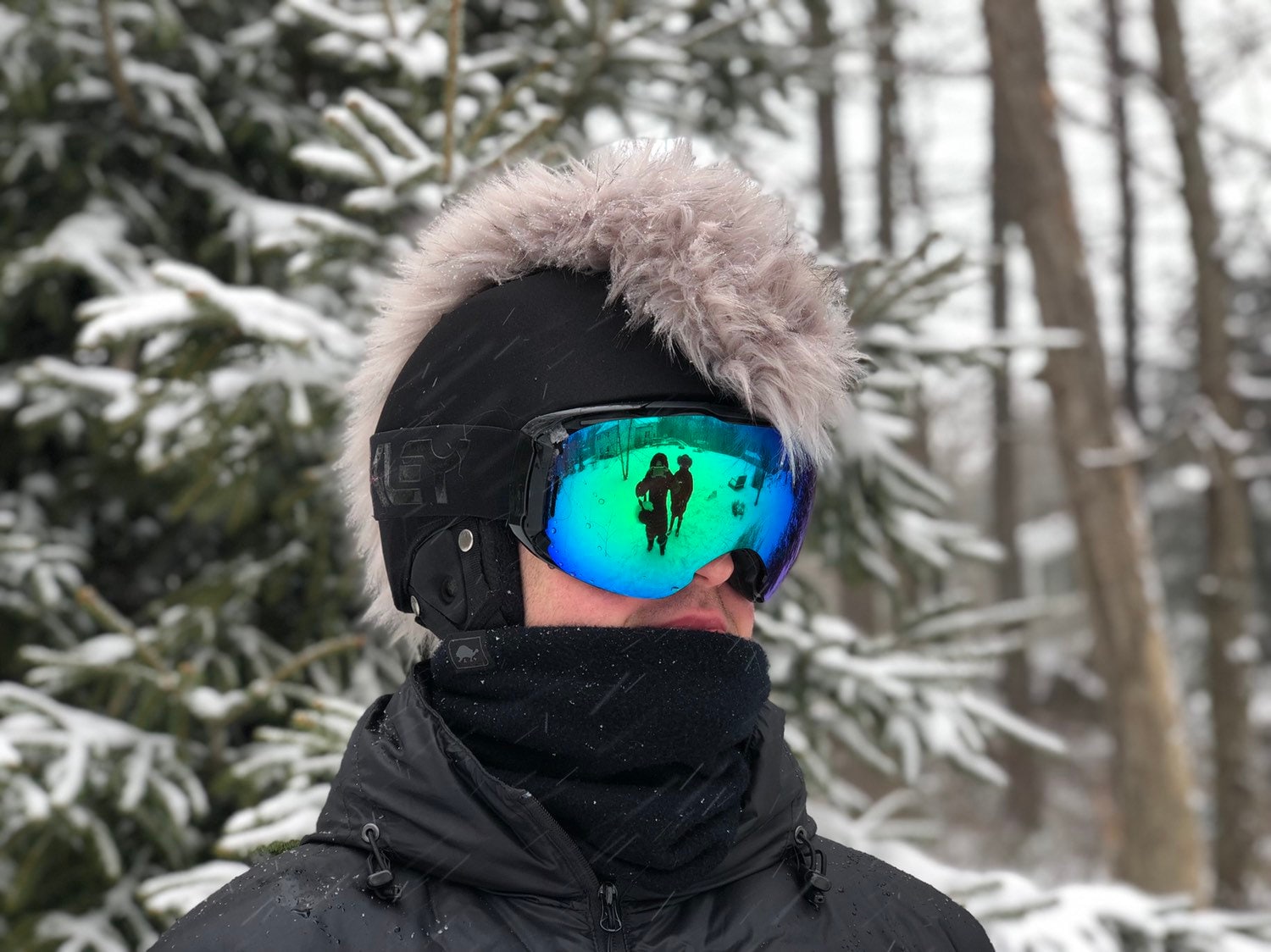 Mohawk- Steel Gray Faux Fur Ski Helmet Cover Burrfur - Etsy
