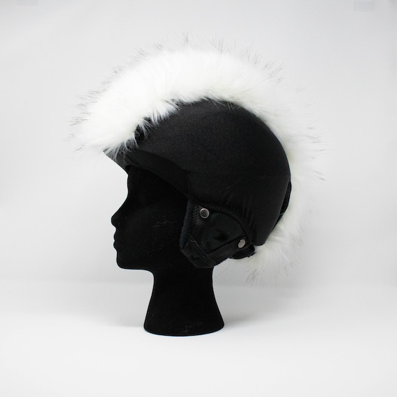 Mohawk-snow White Faux Fur Ski Helmet Cover Burrfur - Etsy
