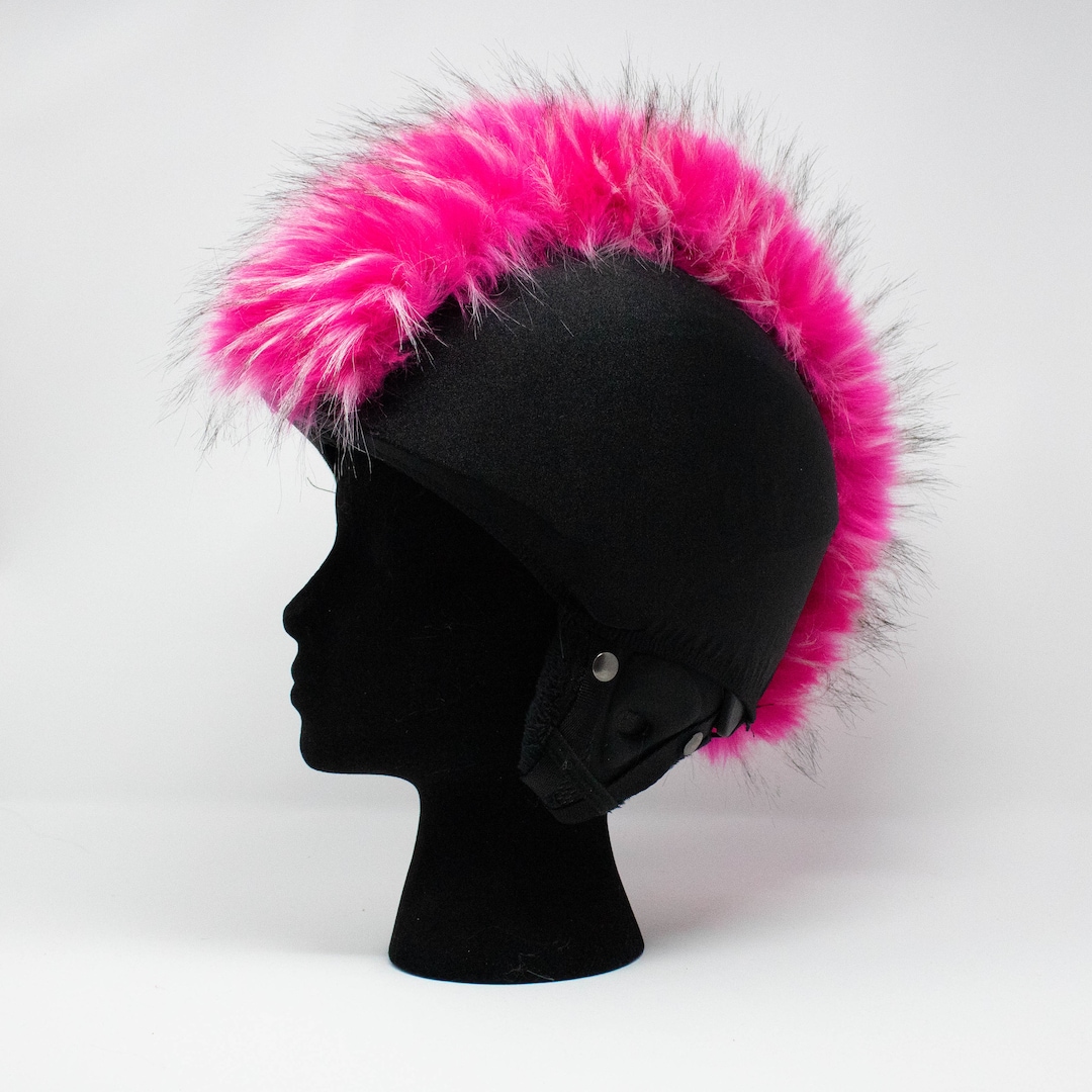 Mohawk- Crazy Hot Pink Faux Fur Ski Helmet Cover Burrfur - Etsy