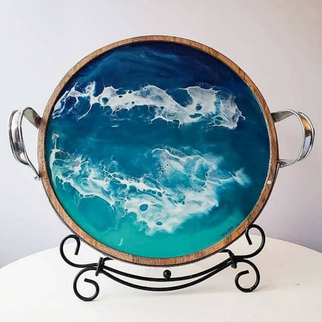 Round Ocean Themed Serving Tray - Etsy