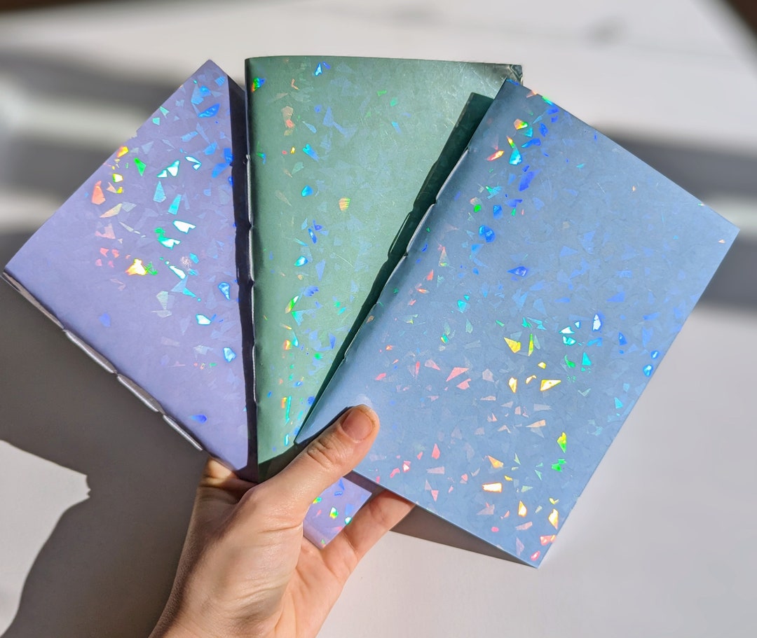 Mini Holographic Notebook Unlined 30 Day Journal Made of - Etsy