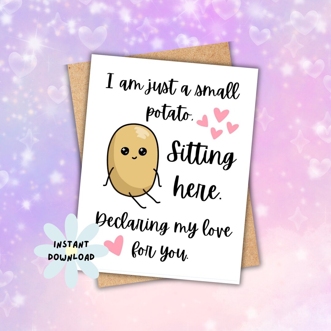 Printable Potato Love Card - Etsy