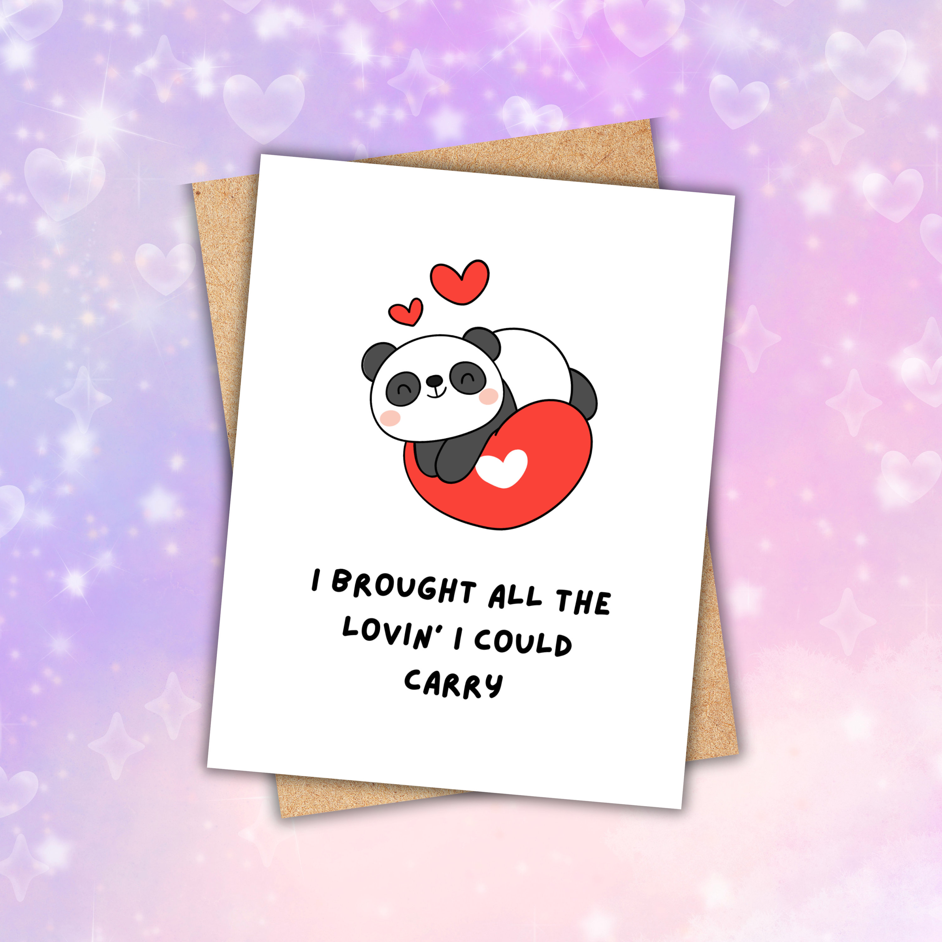 Panda Love Card, Eco-friendly Greeting Card - Etsy