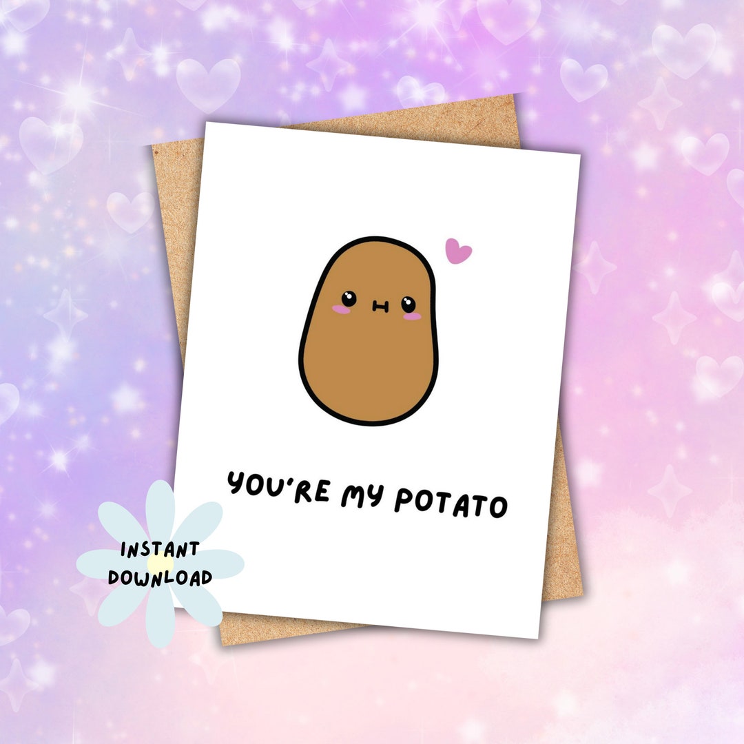 Printable Potato Love Card - Etsy