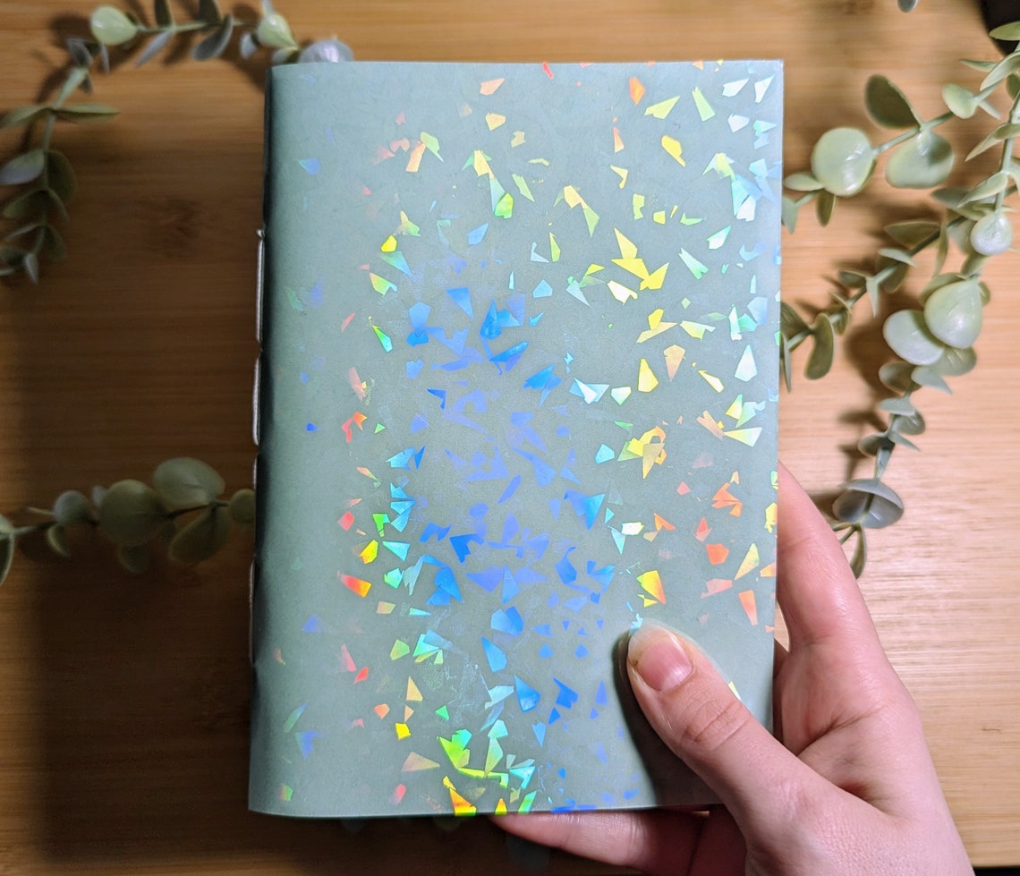 Mini Holographic Notebook, Unlined 30 Day Journal, Made of Recycled ...