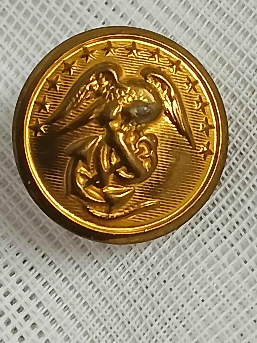 Military 5/8" Button Eagle With Anchor Made by the Waterbury Button ...