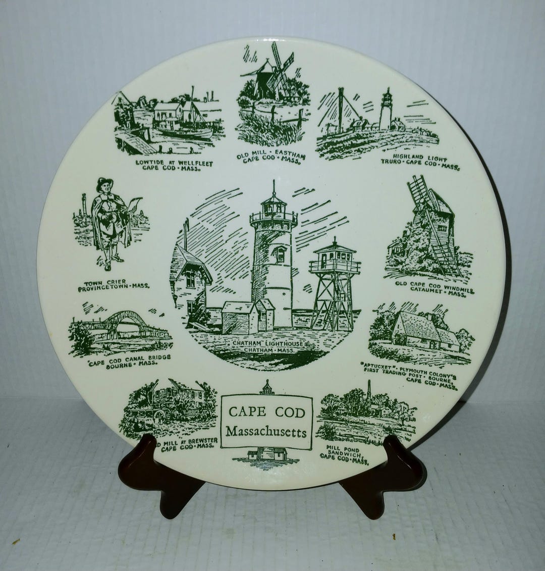 Vintage Lith O Sketch Cape Cod Massachusetts Souvenir Plate - Etsy UK