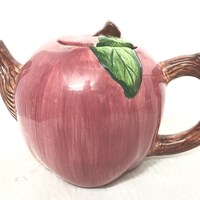 Vintage Ceramic Blue Spoungware Speckled Apple Teapot - Etsy