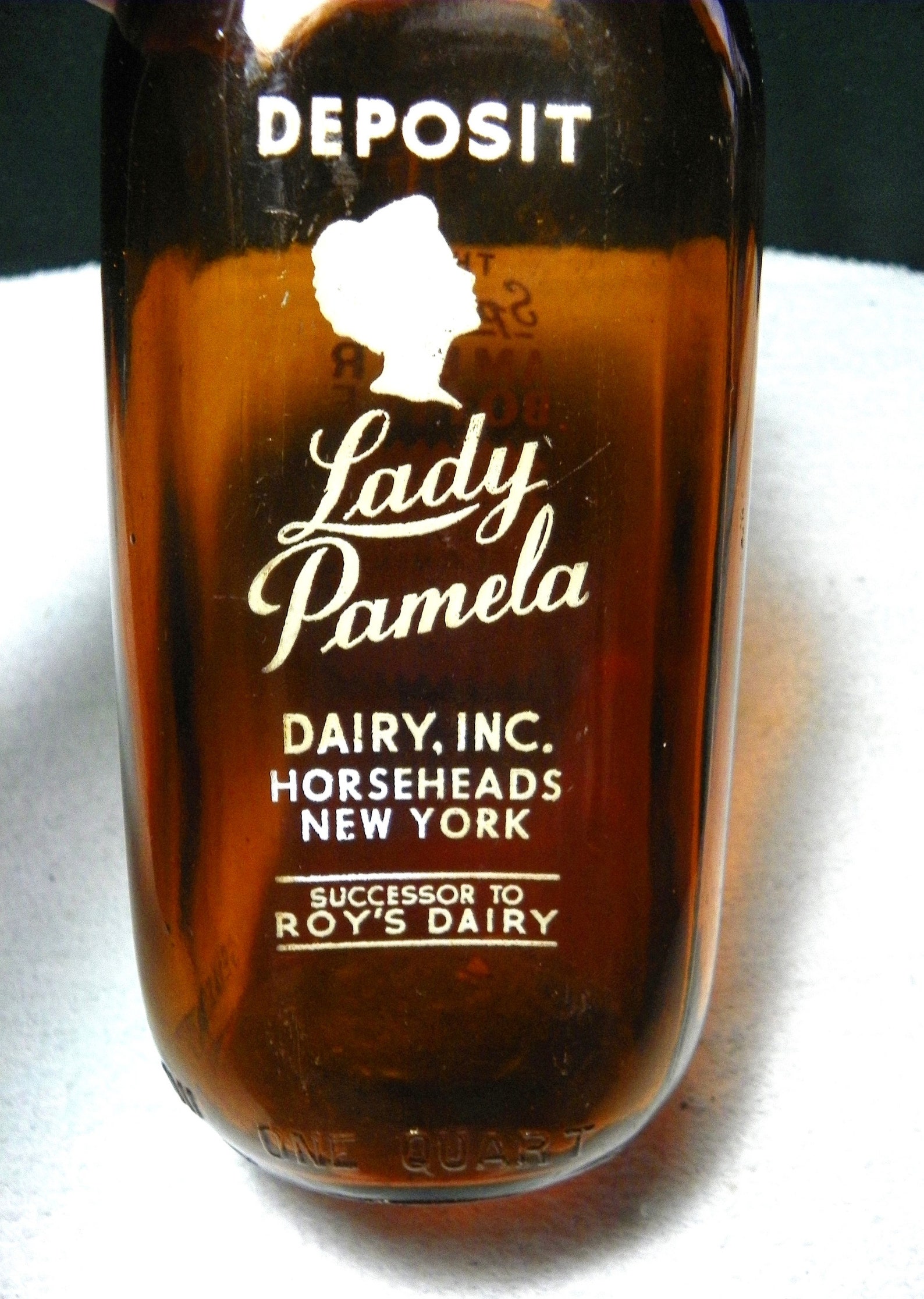 1960's Amber Lady Pamela Dairy Inc. One Quart Milk Bottle - Etsy