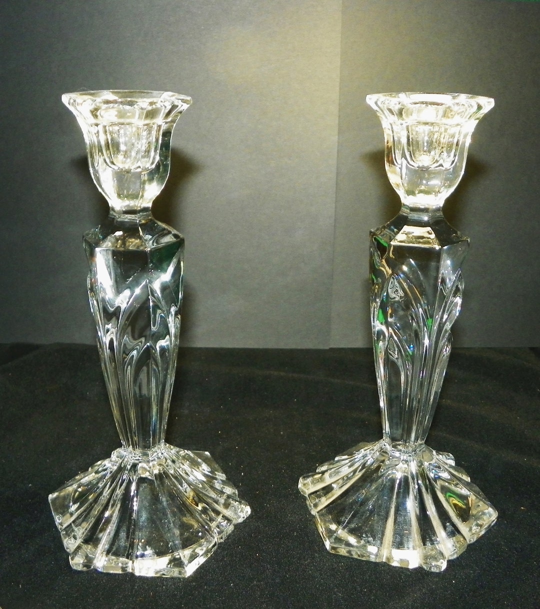Fifth Avenue Crystal Pair of Heavy Blown Crystal 9 Palisades ...