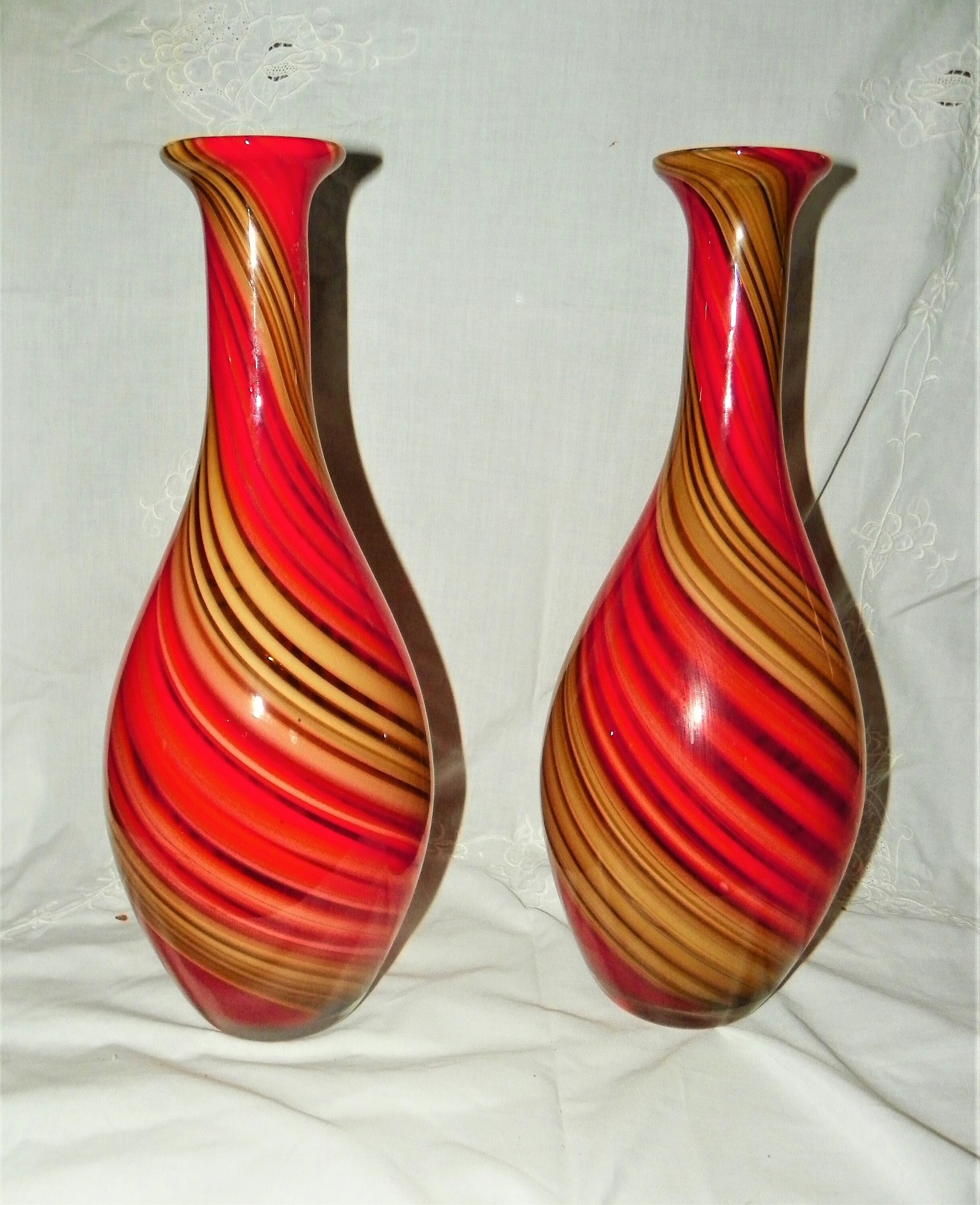 Red Tall Glass Vases