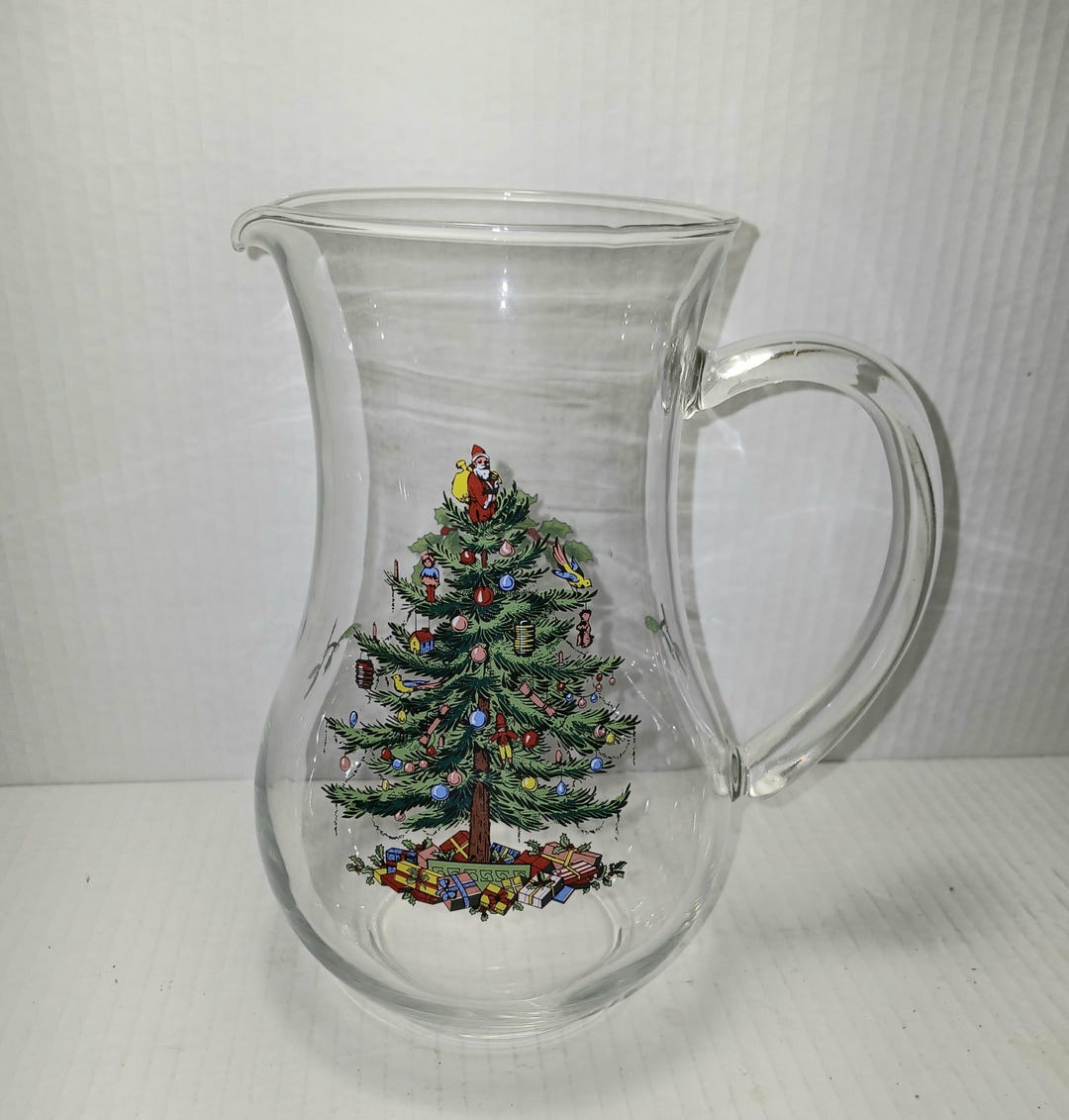 Spode Christmas Tree Clear Glass Pitcher 44 Oz. - Etsy