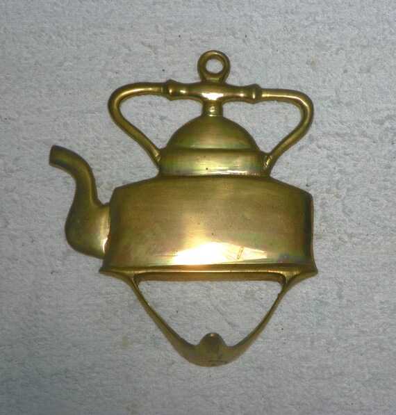 Brass Tea Kettle Wall Hook Tea Pot Wall Hanger Towel - Etsy