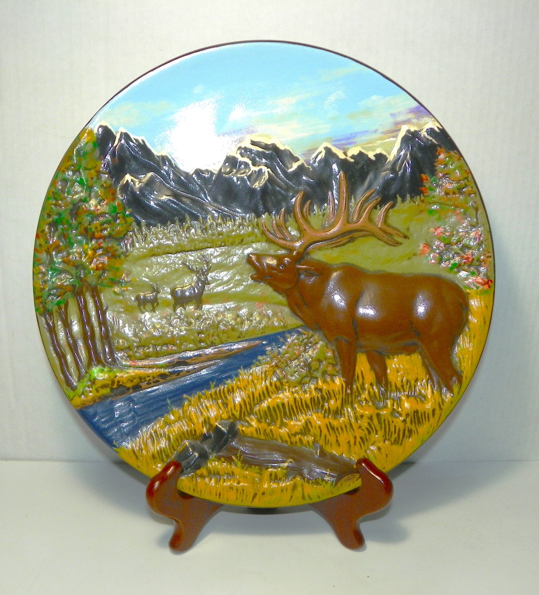 Ceramic Elk Plate - Etsy