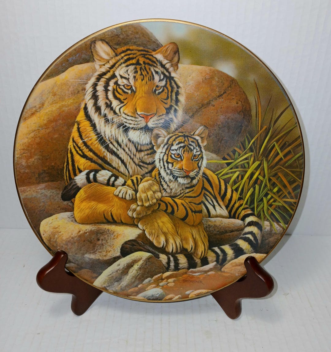 Asian Monarchs Porcelain Collector Plate: Tiger & Cub Art by Gene ...