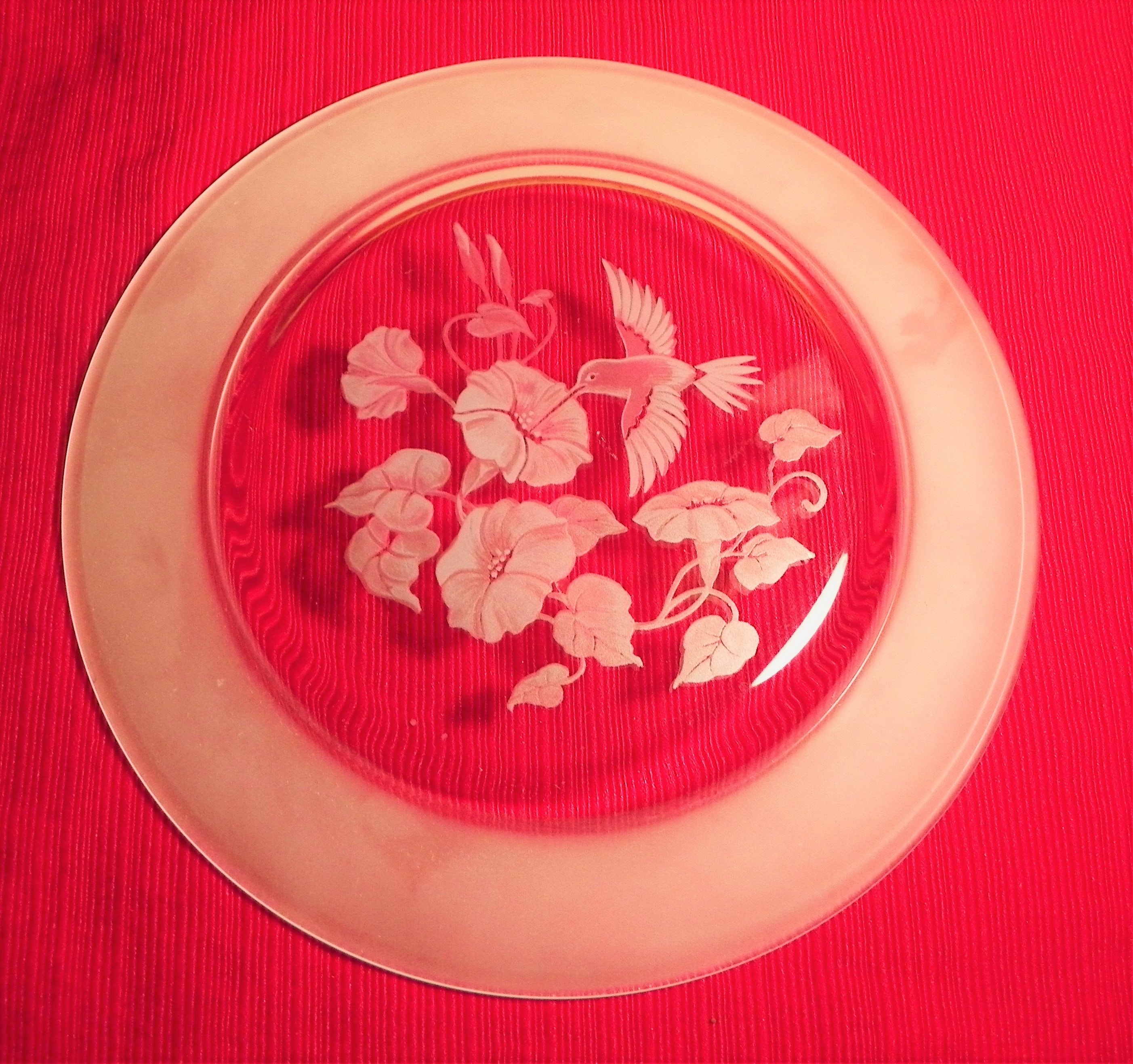 Avon Frosted Lead Crystal Hummingbird Luncheon Plate - Etsy