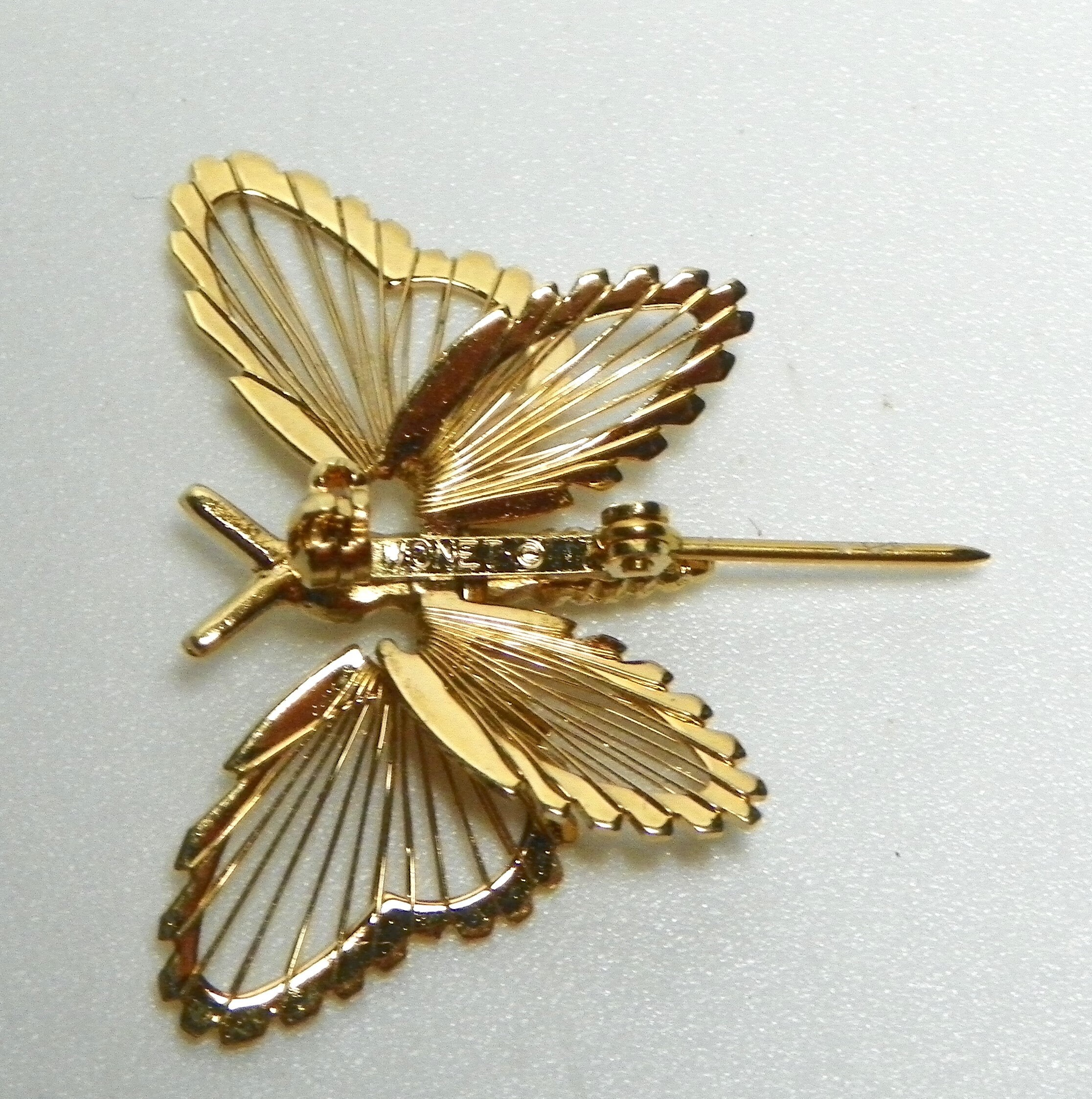 Vintage Signed Monet Butterfly Brooch - Etsy