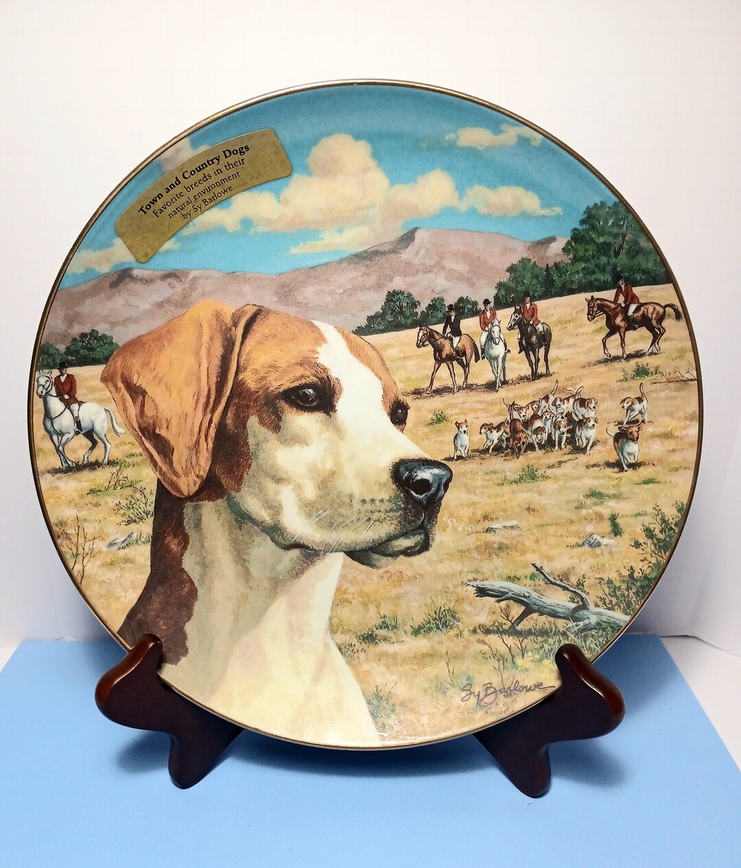 Fox Hunt Collectors Plate by Sy Barlowe Dog and Country Dog Series 1990 ...