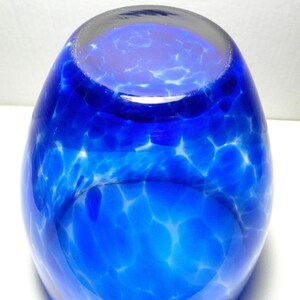 Cobalt Blue Art Glass Splatterware Vase 7 5/8" Tall - Etsy