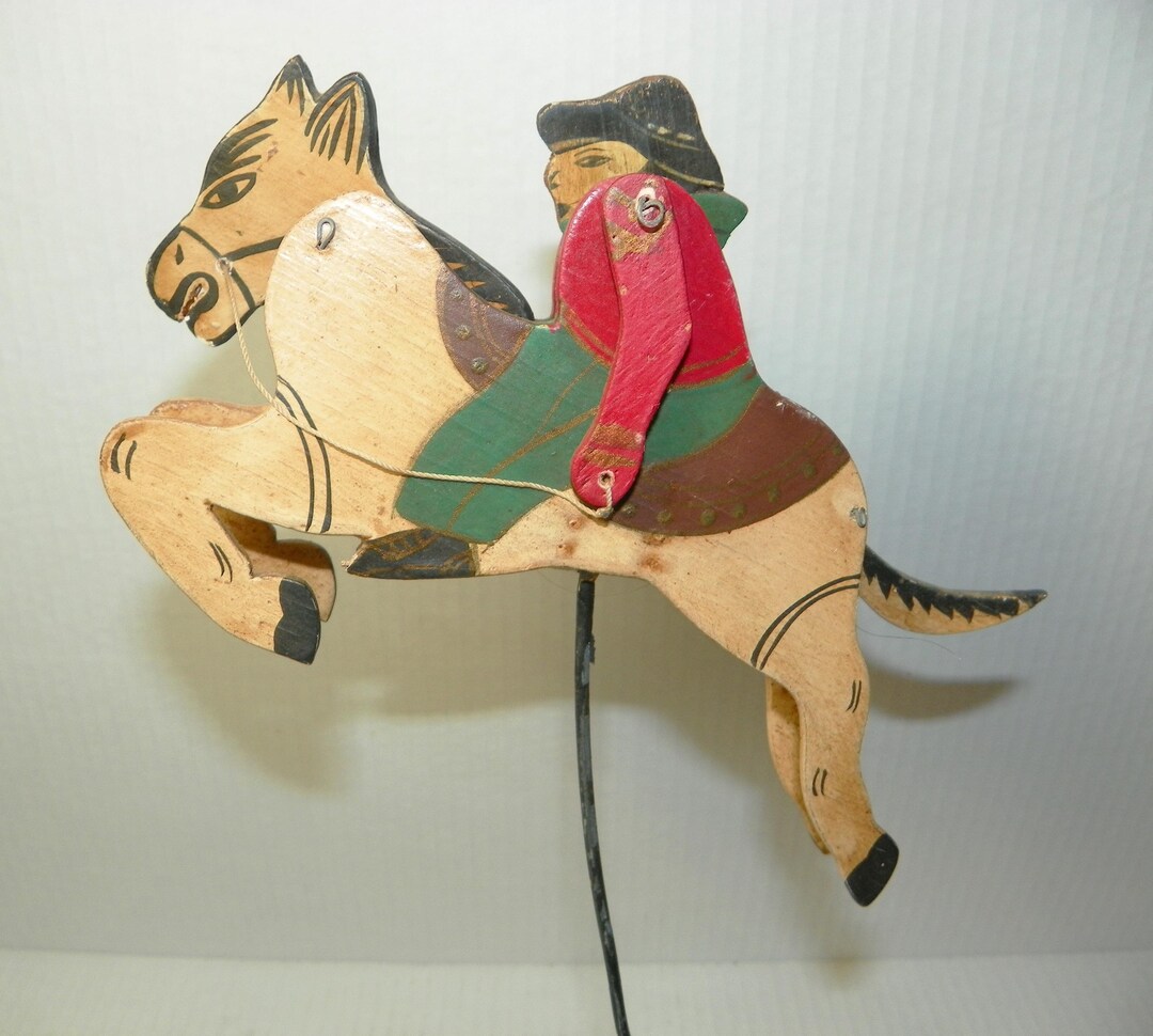 Vintage Cowboy on Horse Folk Art Pendulum Balancing Toy - Etsy