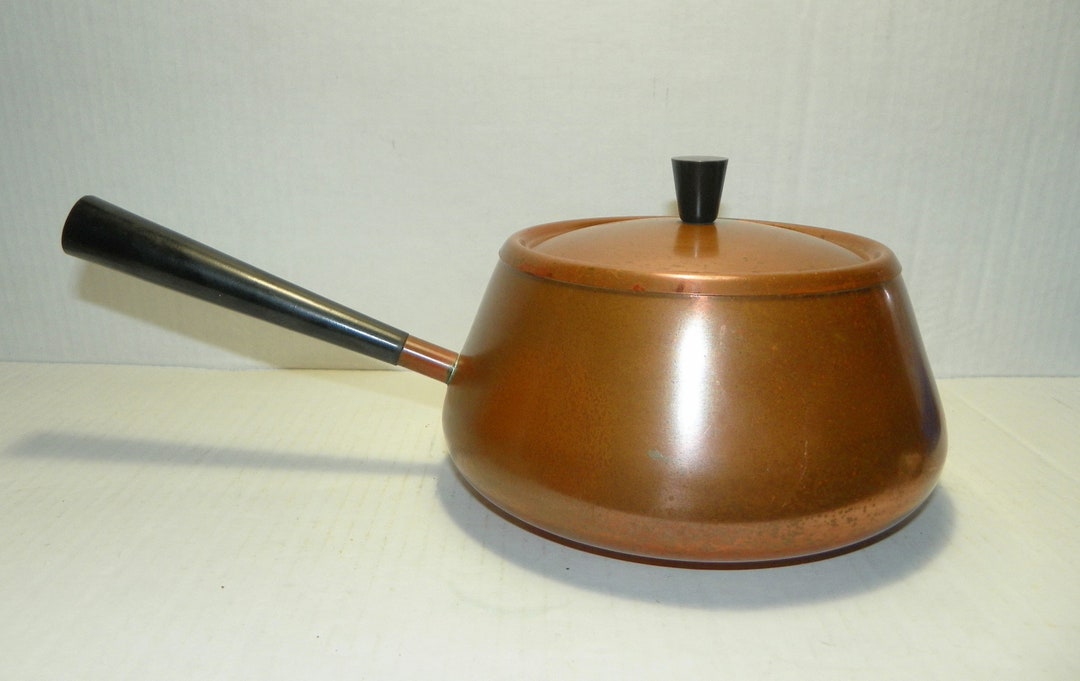 Vintage Spring Culinox Copper Coated Fondue Pot With Lid - Made in ...
