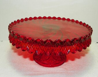 Ruby Red Cake Stand - Etsy