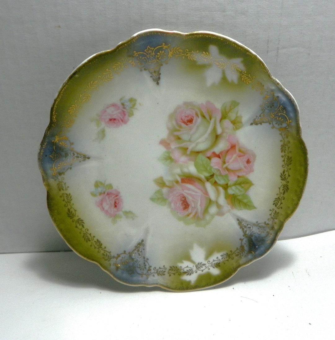 Vintage Porcelain Pink Rose Plate-unmarked 6 1/8 - Etsy