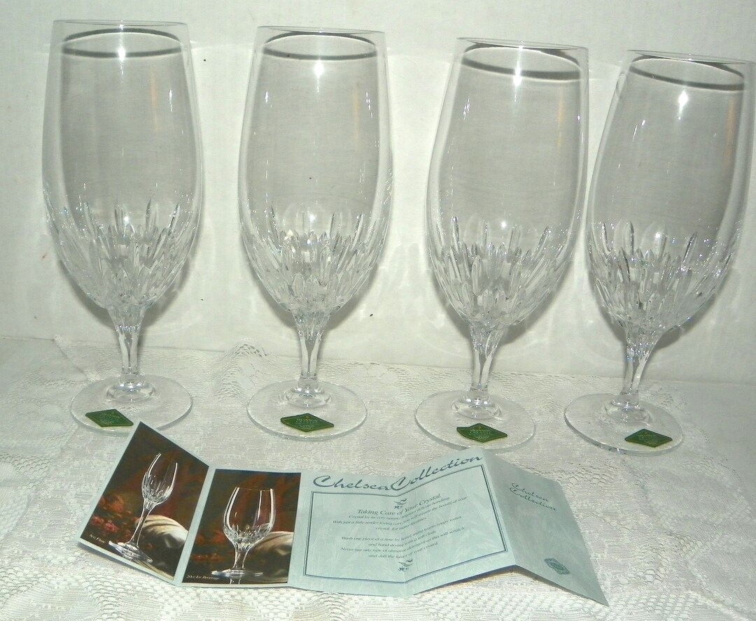 Chelsea 9 Iced Tea Glass Goblets Set of 4 Shannon Crystal in Original ...