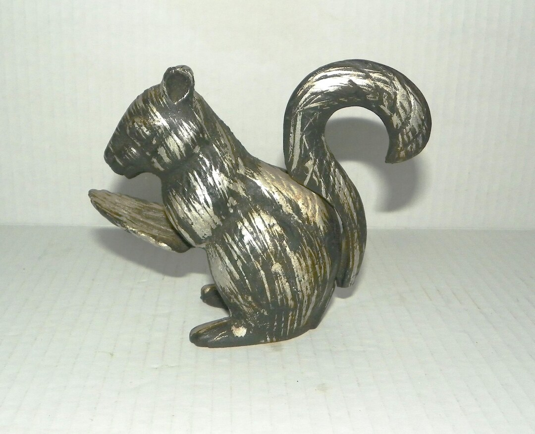 Brushed Metal Cast Iron Squirrel Nut Cracker - Etsy