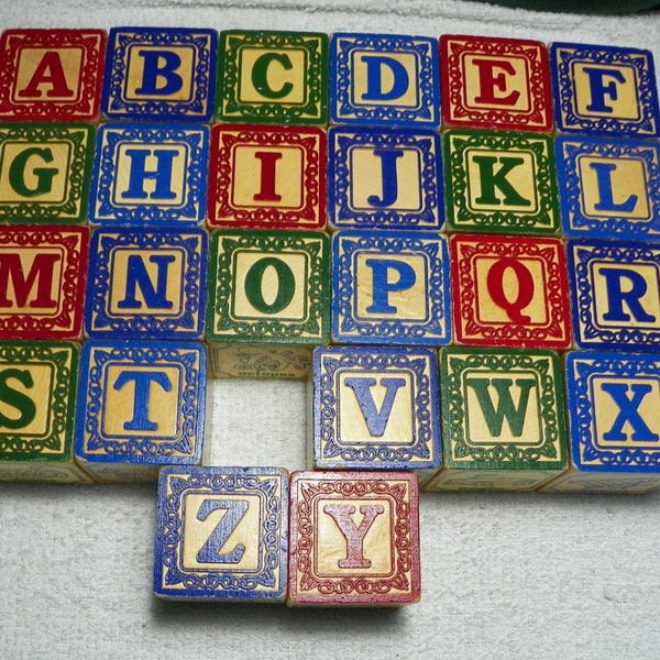 Wooden Alphabet Blocks - Etsy